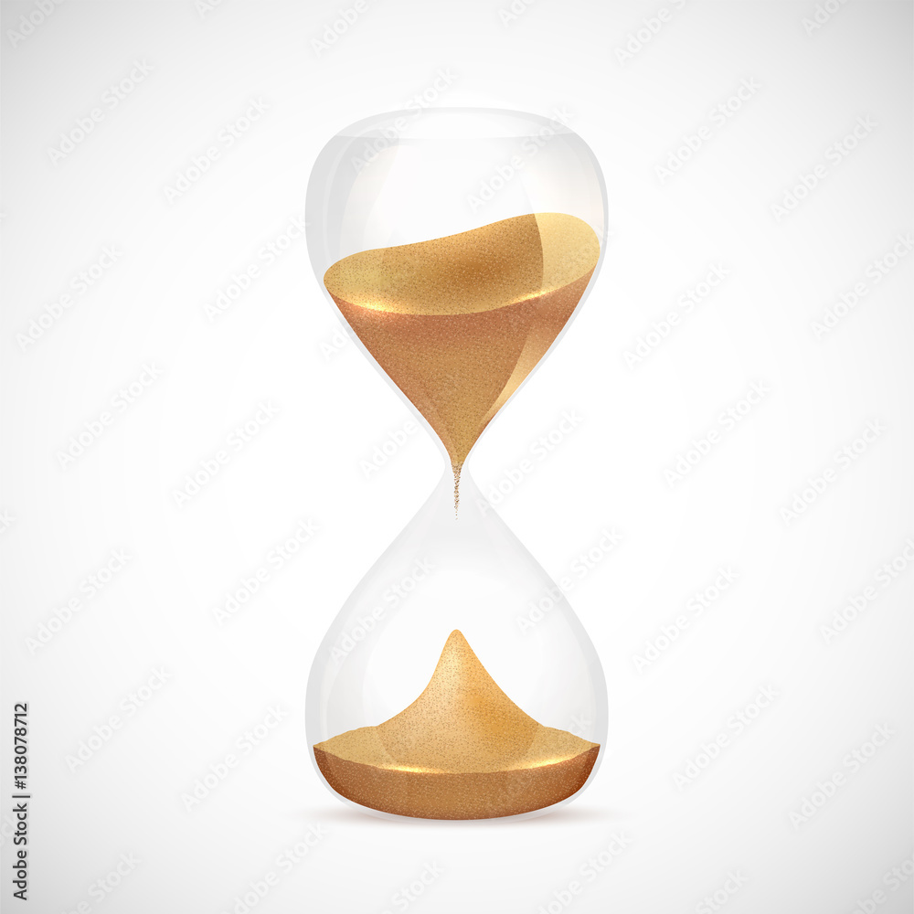 Shiny transparent sandglass on gray background Stock-Vektorgrafik ...