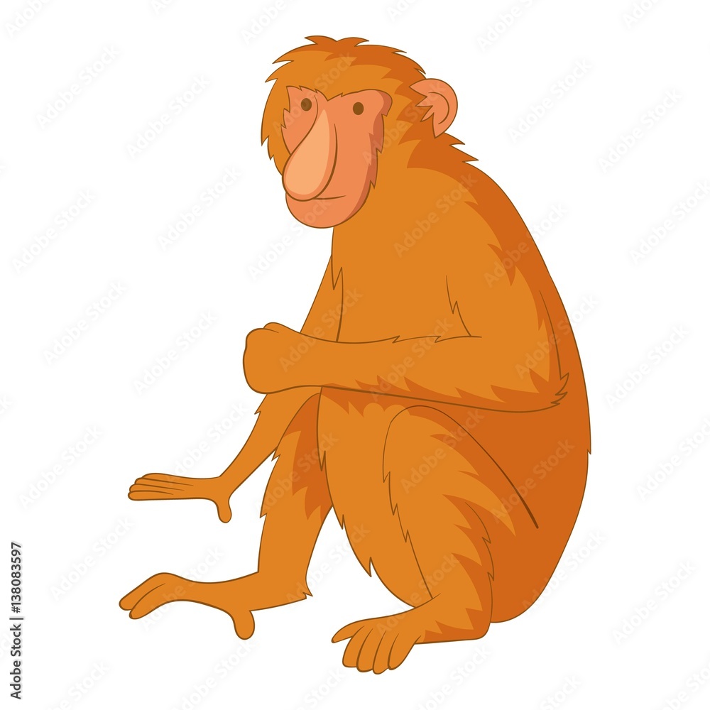 Proboscis monkey icon, cartoon style Stock Vector | Adobe Stock