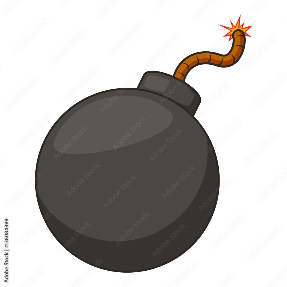 Retro bomb icon, cartoon style Stock Vector | Adobe Stock