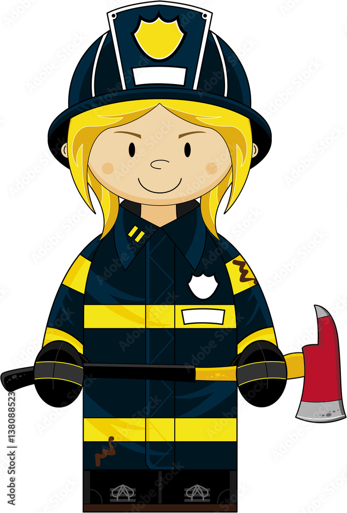 Cartoon Firewoman