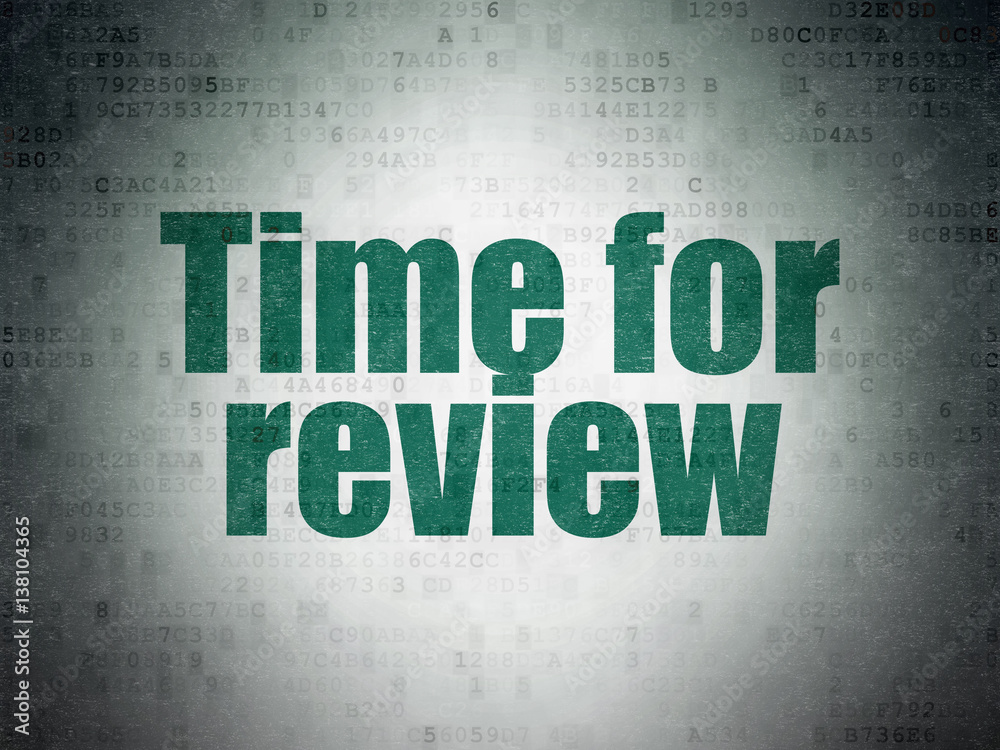 Time concept: Time for Review on Digital Data Paper background Stock ...