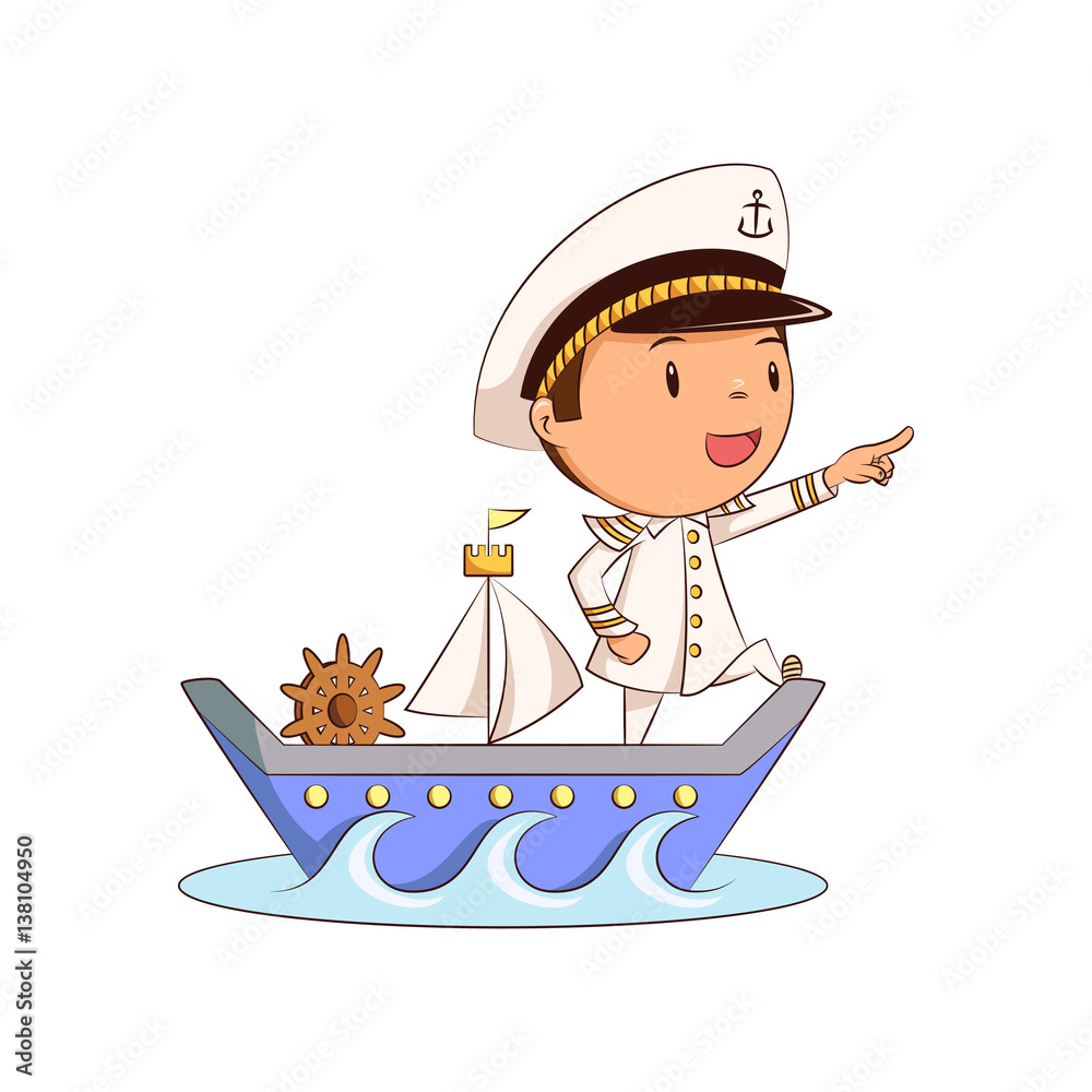 Child ship captain Stock Vector | Adobe Stock