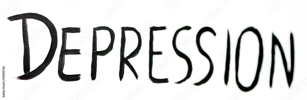 Depression, Schrift, handgemalt foto de Stock | Adobe Stock
