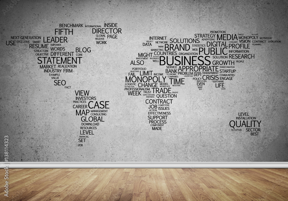 World map in typography Stock Illustration | Adobe Stock