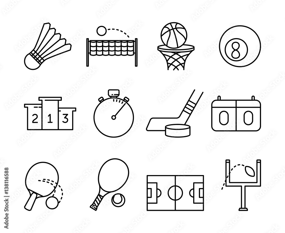 Sport activities symbols Stock Vector | Adobe Stock