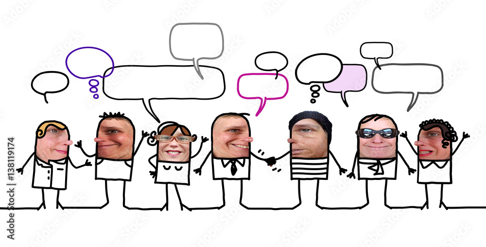 Cartoon people - social network Stock Illustration | Adobe Stock