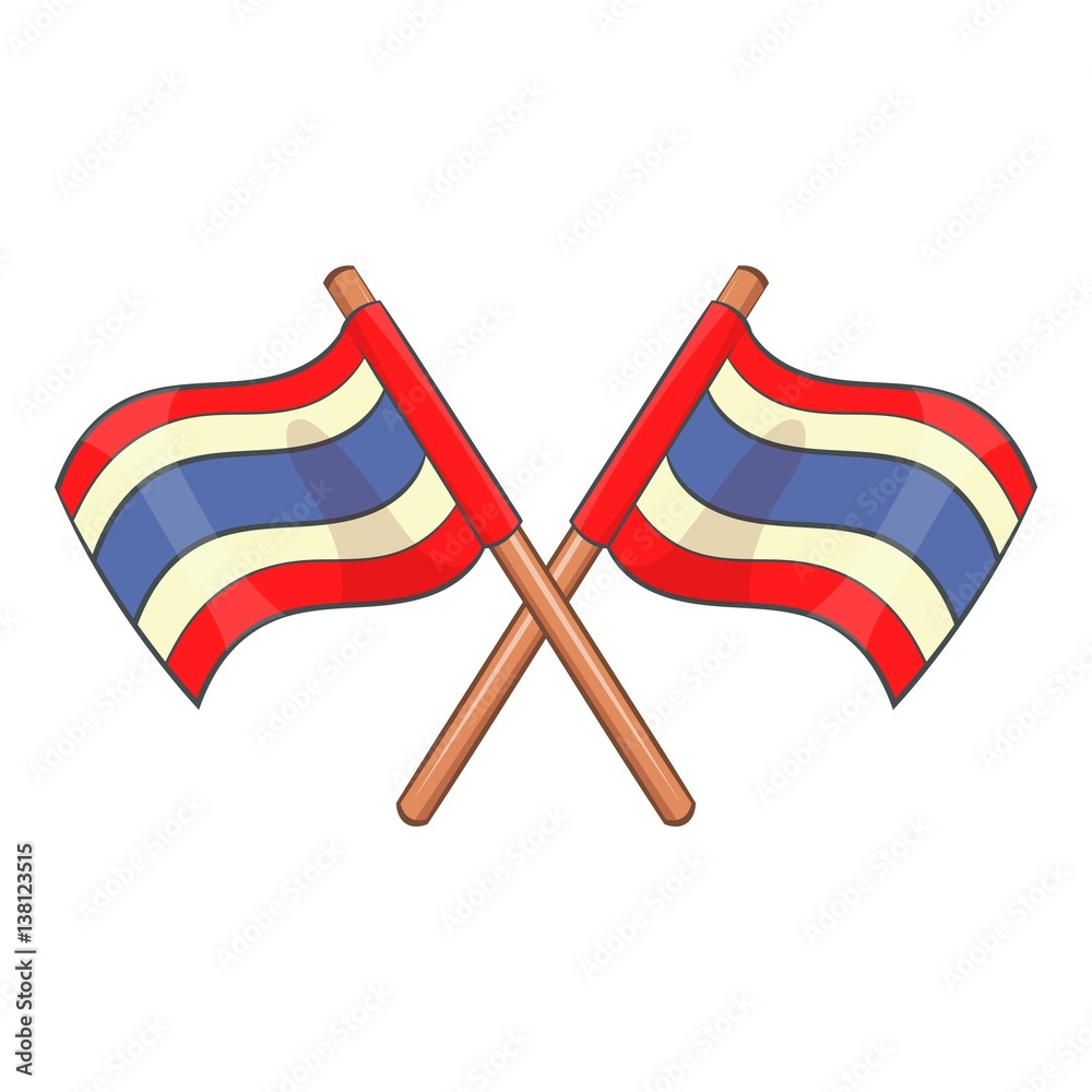 Flags of Thailand icon, cartoon style Stock Vector | Adobe Stock