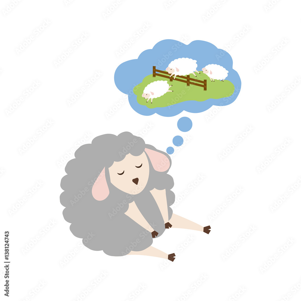 Sheep sleeping cartoon icon vector illustration graphic design Stock ...