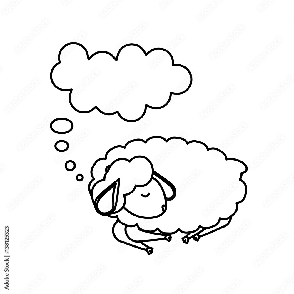 Sheep sleeping cartoon icon vector illustration graphic design Stock ...