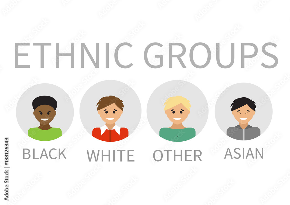 Multi-ethnic People Portraits. Vector illustration. Ethnic group Stock ...