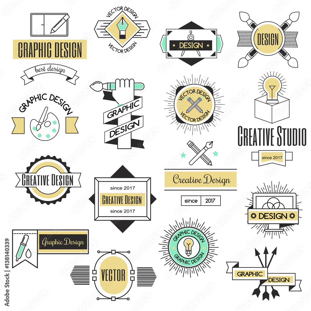 Graphic art design logo company identity decoration collection abstract ...