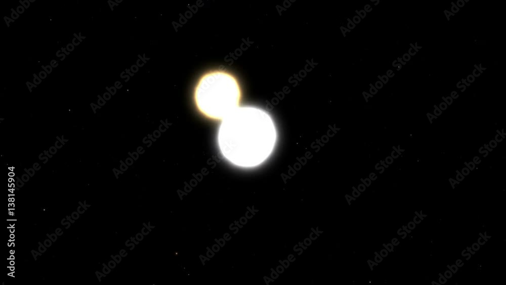 Binary Star System Oblique Angle Two stars orbit their common center of ...