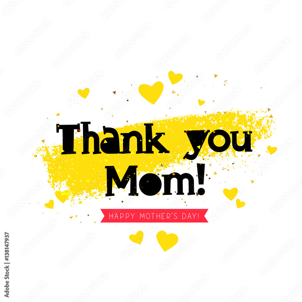 Thank you Mom. Lettering Stock Vector | Adobe Stock