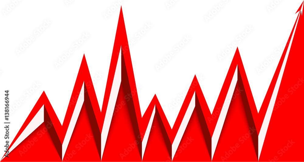 red arrow graph goes up white background Stock Illustration | Adobe Stock