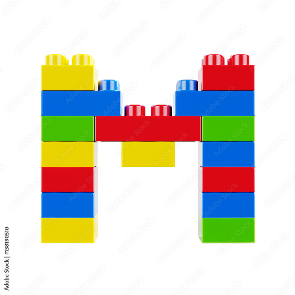 M plastic font alphabet character Stock Photo | Adobe Stock