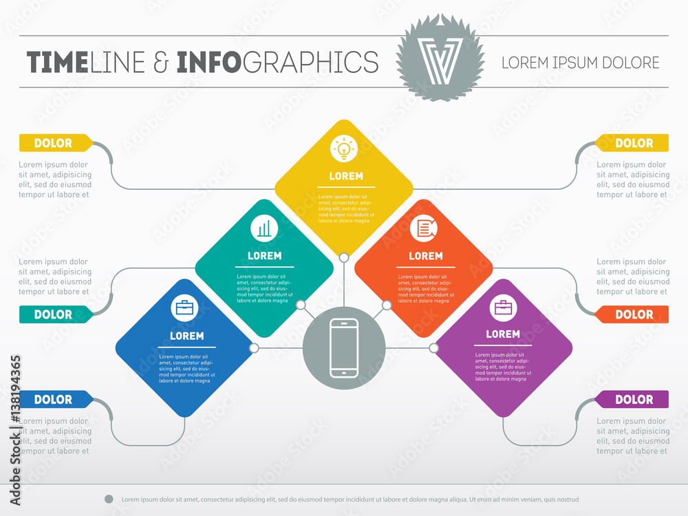 Business presentation concept with five options. Vector infographic of ...