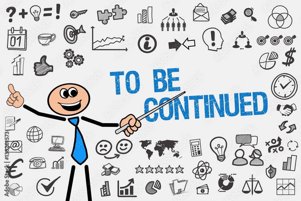 To be Continued / Mann mit Symbole Stock Illustration | Adobe Stock