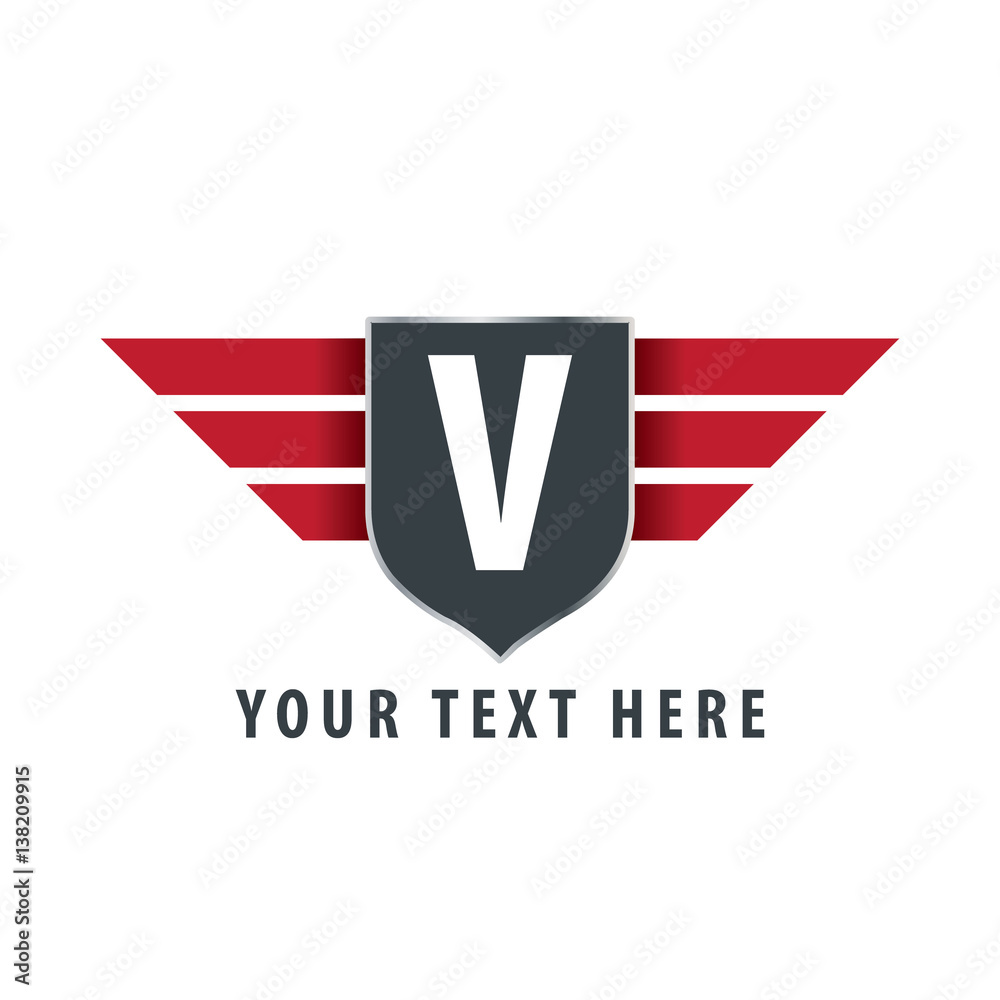 Initial Letter V Shield Icon Design Logo Template Stock Vector | Adobe ...