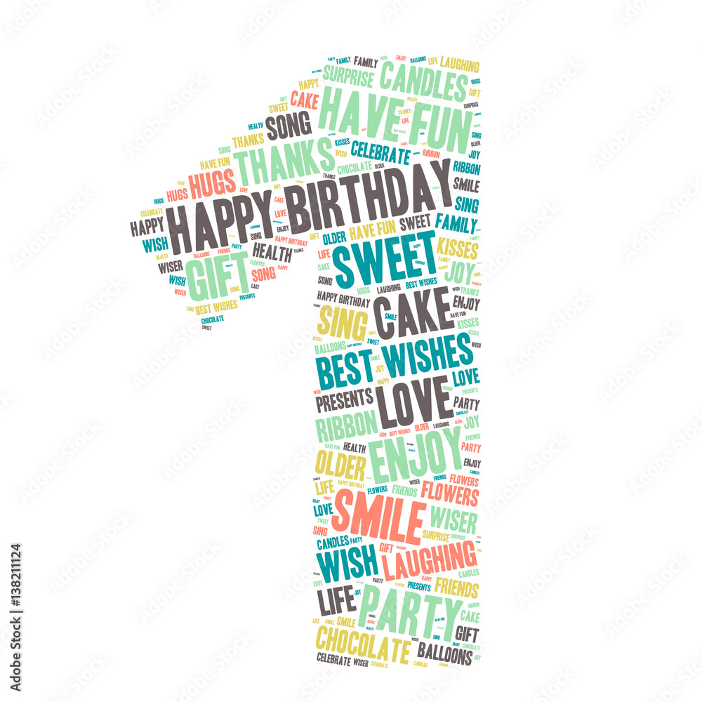 Word Cloud - Happy Birthday Celebration - First , One Stock Vector ...