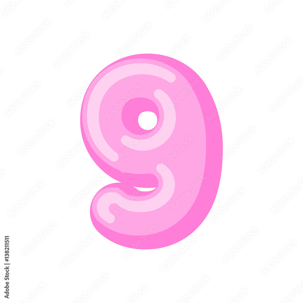 Number 9 candy font. Caramel alphabet nine. lollipop lettering. Sweet ...