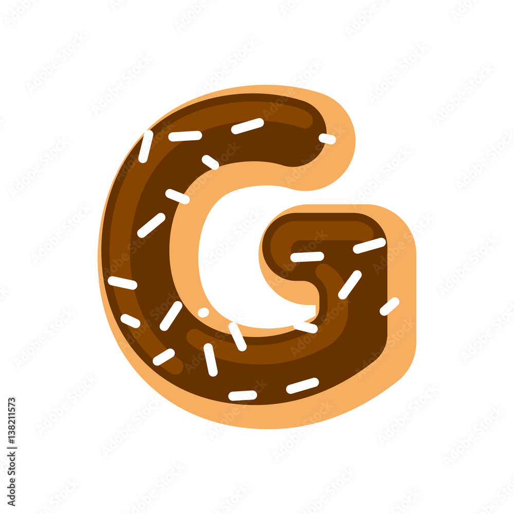 Letter G donut font. Doughnut alphabet. Sweet lettering. candy ABC sign ...