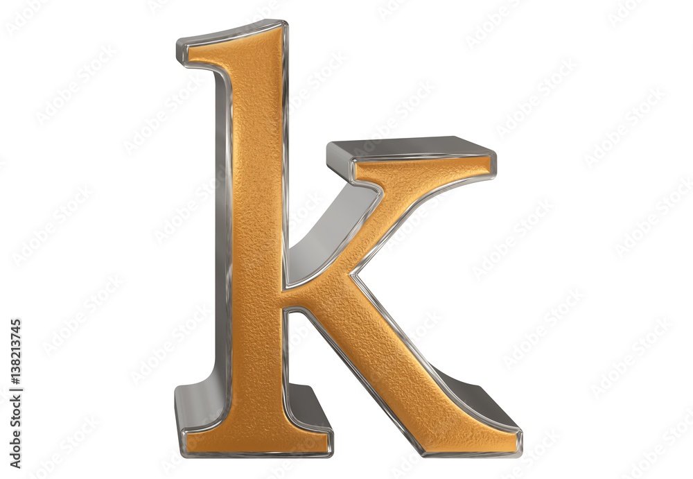 Lowercase letter K, isolated on white, with clipping path, 3D ...