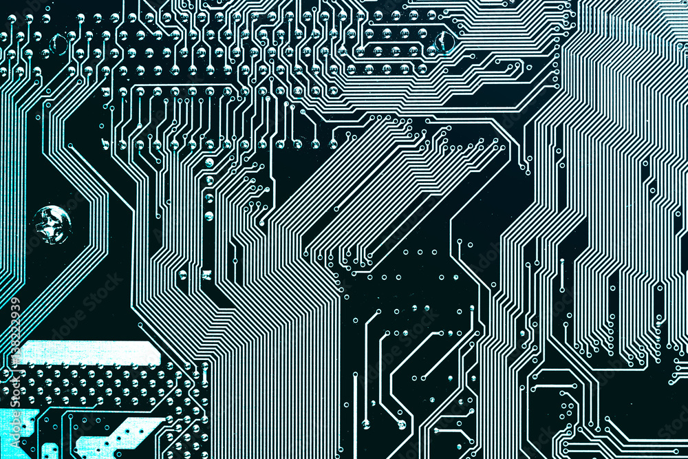 Circuit board. Electronic computer hardware technology. Motherboard ...