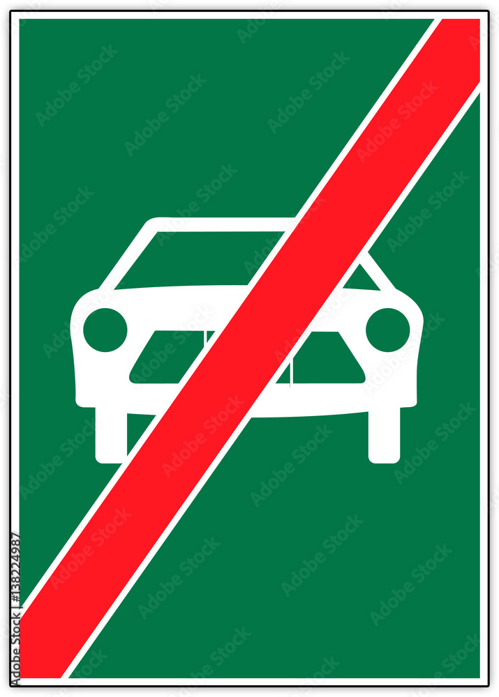 Panneau routier en Suisse : Fin d'autoroute Stock Illustration | Adobe Stock