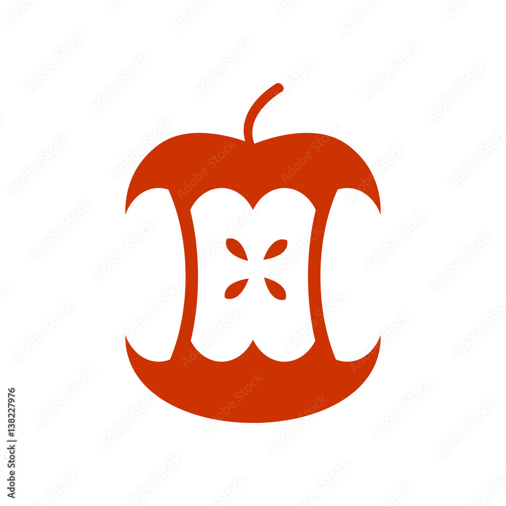 Apple core isolated. Fruit trash. Rubbish on white background. garbage ...