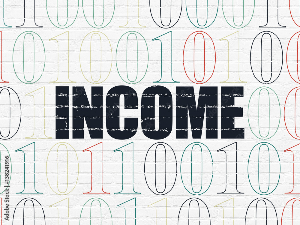 Business concept: Income on wall background Stock Illustration | Adobe ...