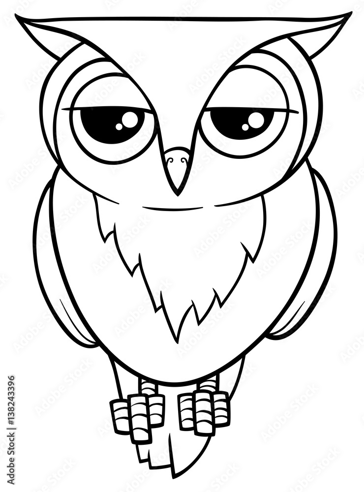 funny owl coloring page Stock Vector | Adobe Stock
