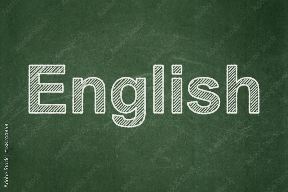 Education concept: English on chalkboard background Stock Illustration ...