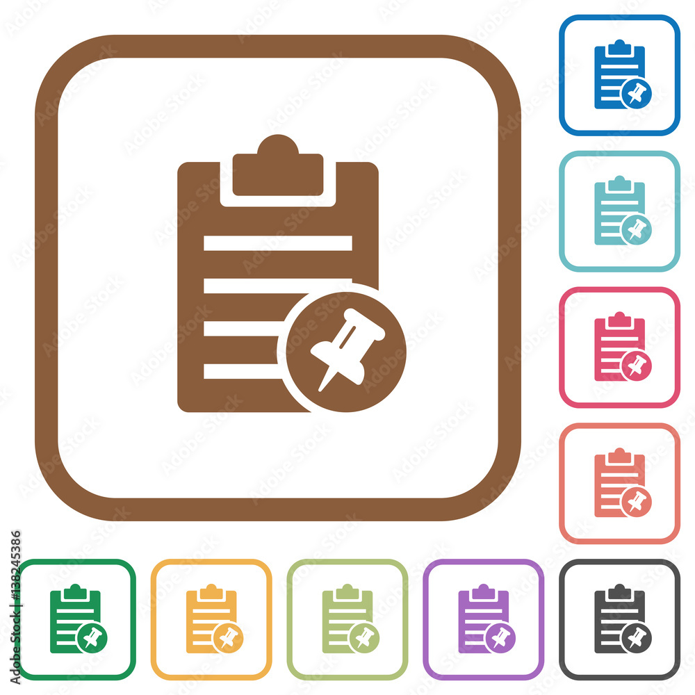 Note pin simple icons Stock Vector | Adobe Stock