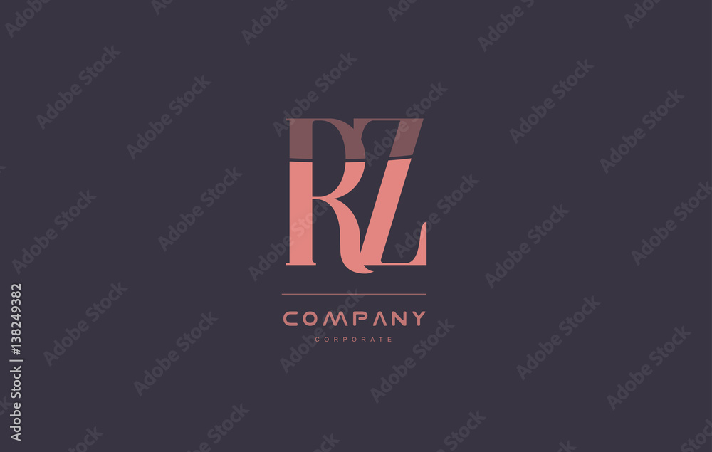 rz r z pink vintage retro letter company logo icon design Stock Vector ...