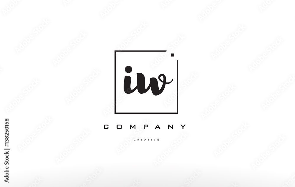 iw i w hand writing letter company logo icon design Stock Vector ...