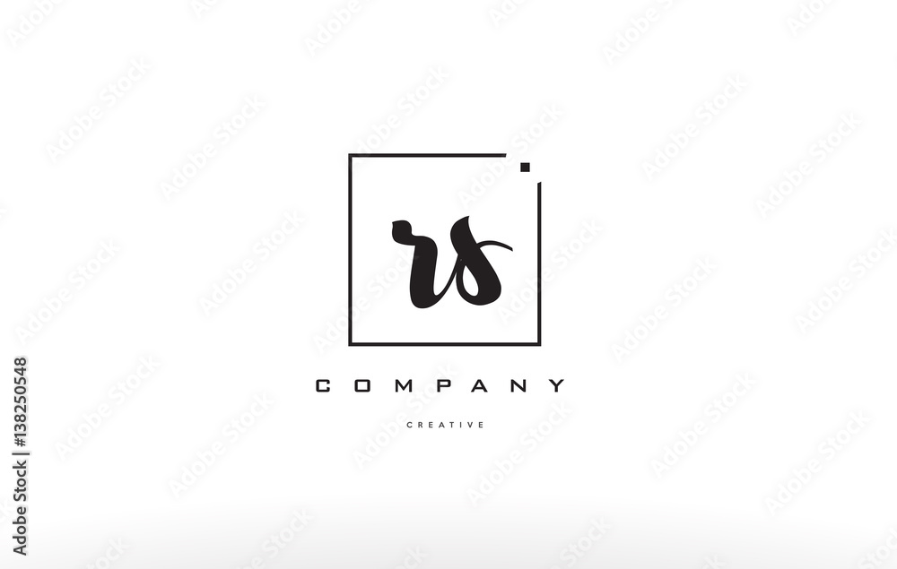 rs r s hand writing letter company logo icon design Stock Vector ...