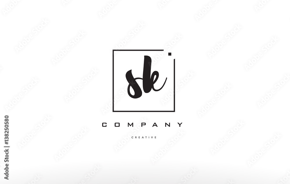 sk s k hand writing letter company logo icon design Stock Vector ...