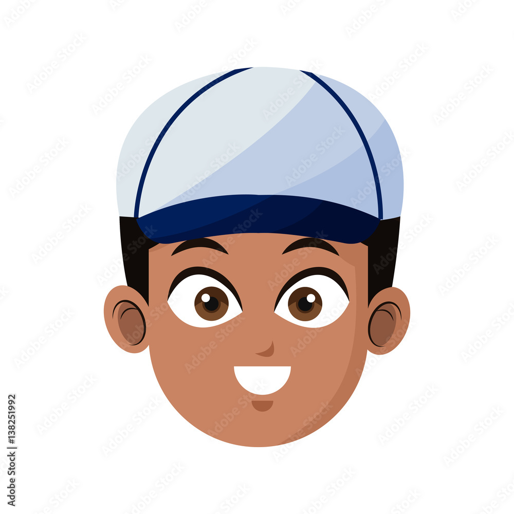 handsome young man with baseball hat icon image vector illustration ...