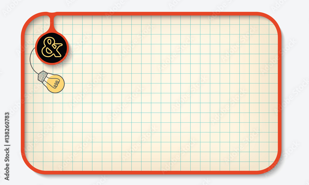 Text box for fill your text with graph paper and ampersand Stock Vector ...