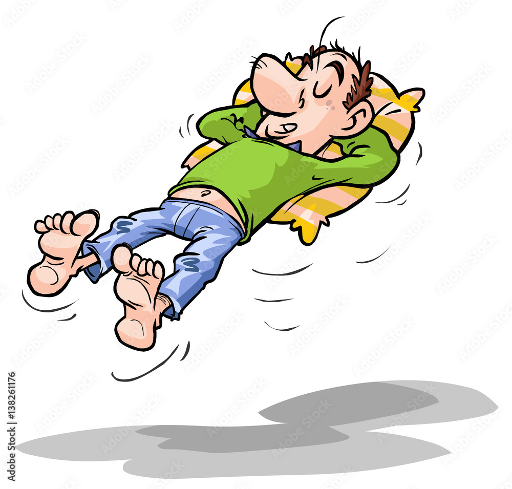 Cartoon levitating man Stock Vector | Adobe Stock