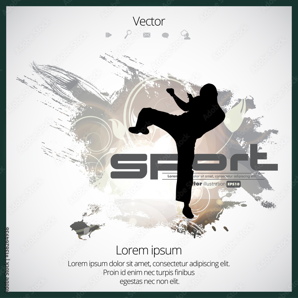 Sport background. karate kick Stock-Vektorgrafik | Adobe Stock