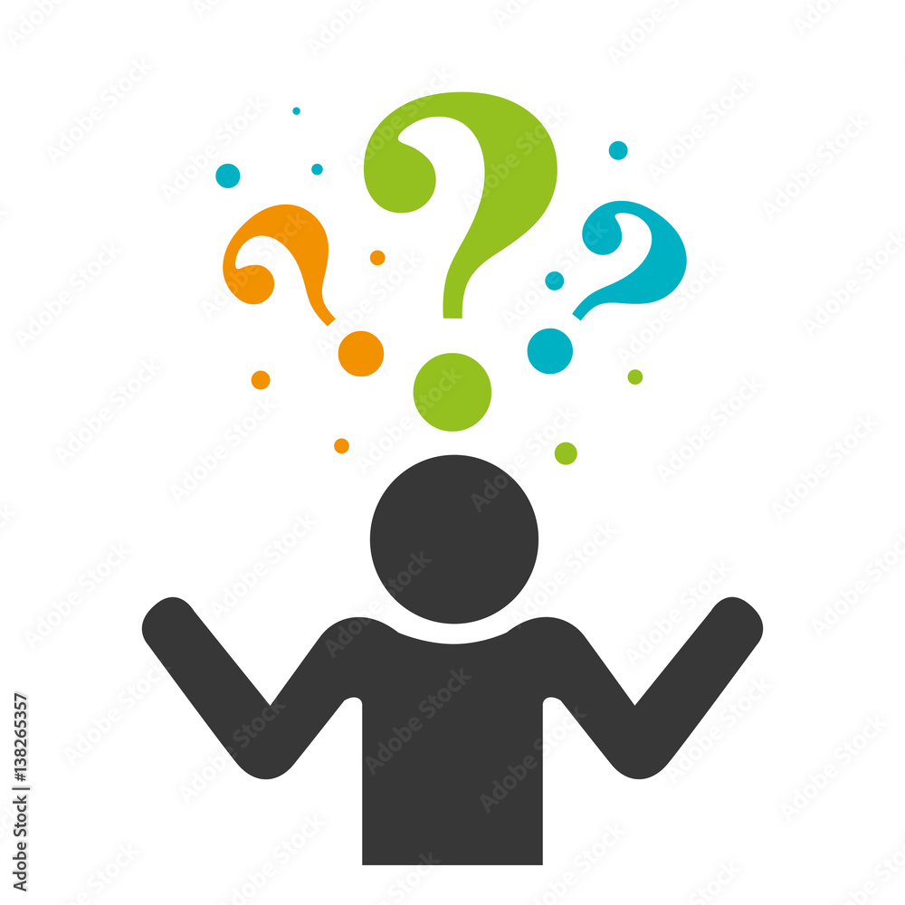 person silhouette with question mark vector illustration design Stock ...