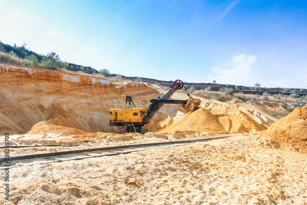 Sand quarry near the town of Orikhiv in Zaporizhzhia region of Ukraine ...