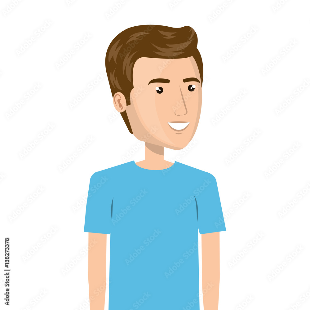 half body cartoon man in casual suit vector illustration Stock ...