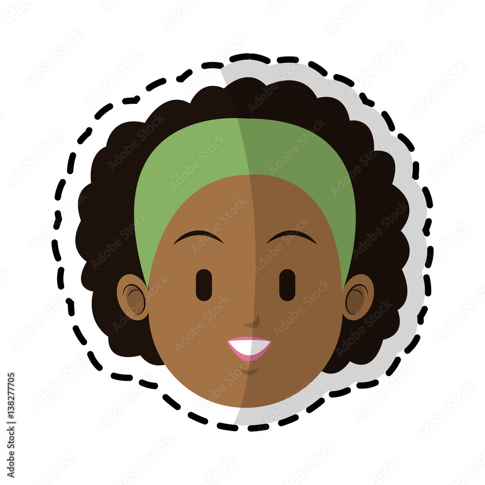 young pretty dark skin woman icon image vector illustration design ...
