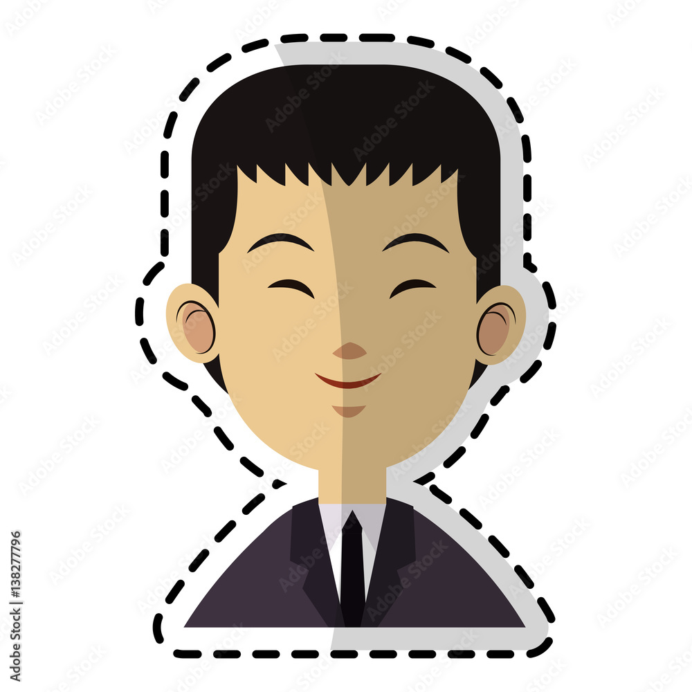 young handsome east asian man icon image vector illustration design ...