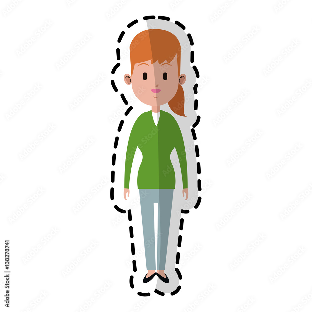 red hair woman icon image vector illustration design Stock Vector ...