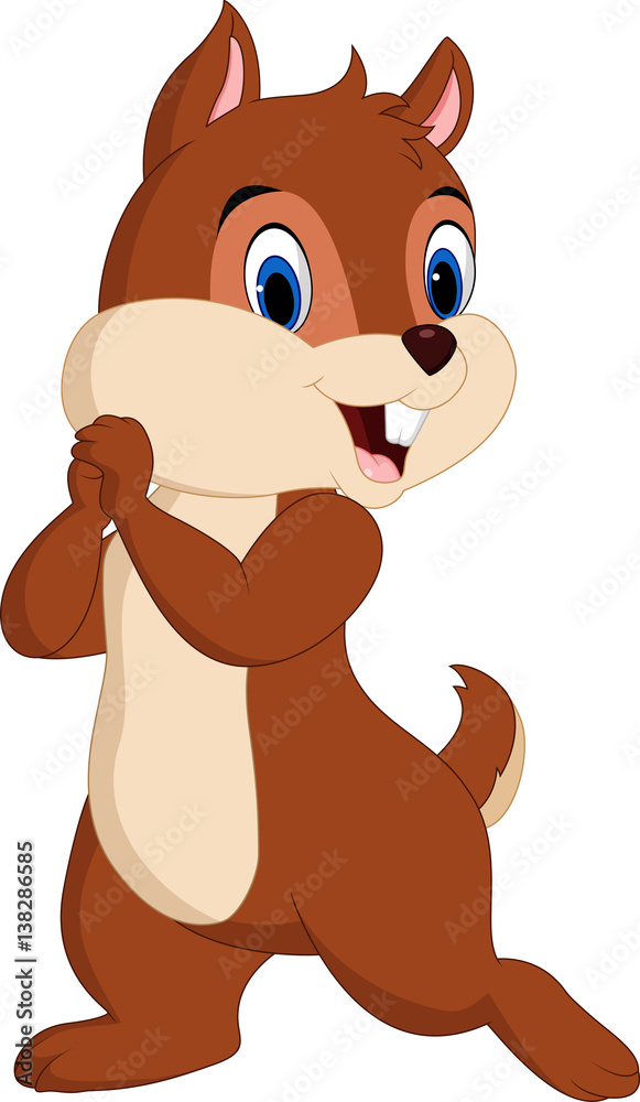 Cartoon funny chipmunk isolated on white background Stock Vector ...