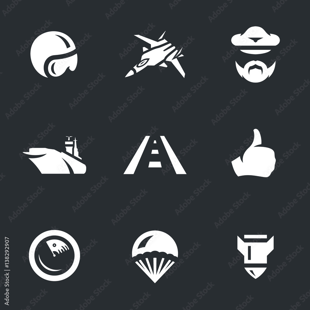 Vector Set of Aircraft carrier Icons. Stock Vector | Adobe Stock