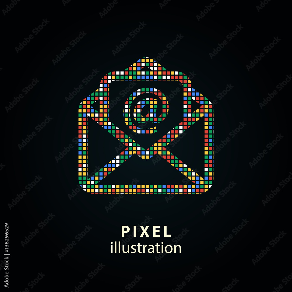 Mail - pixel illustration. Stock Vector | Adobe Stock